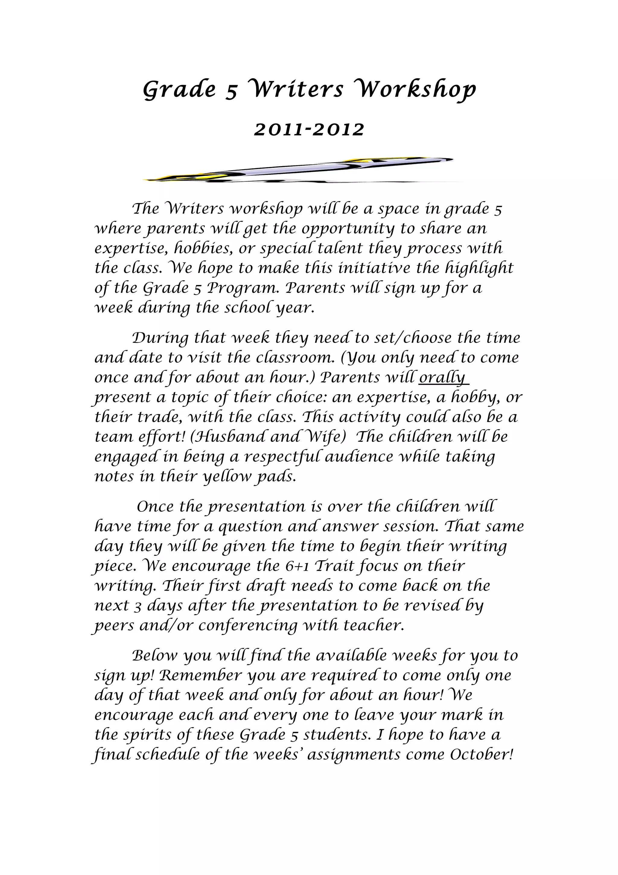 Writers workshop | PDF