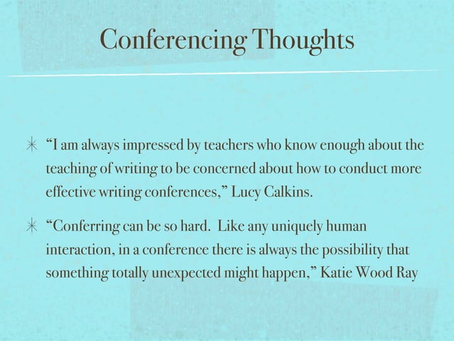 Writers Workshop Conferencing | PPT