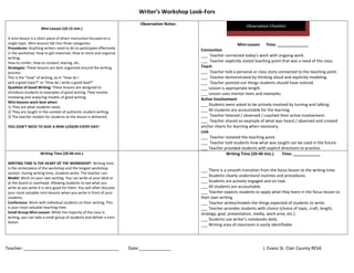 Writers workshop look fors | DOCX