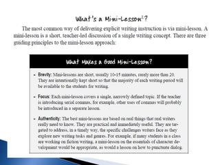 Writer’s workshop model lesson teacher's meeting | PPT
