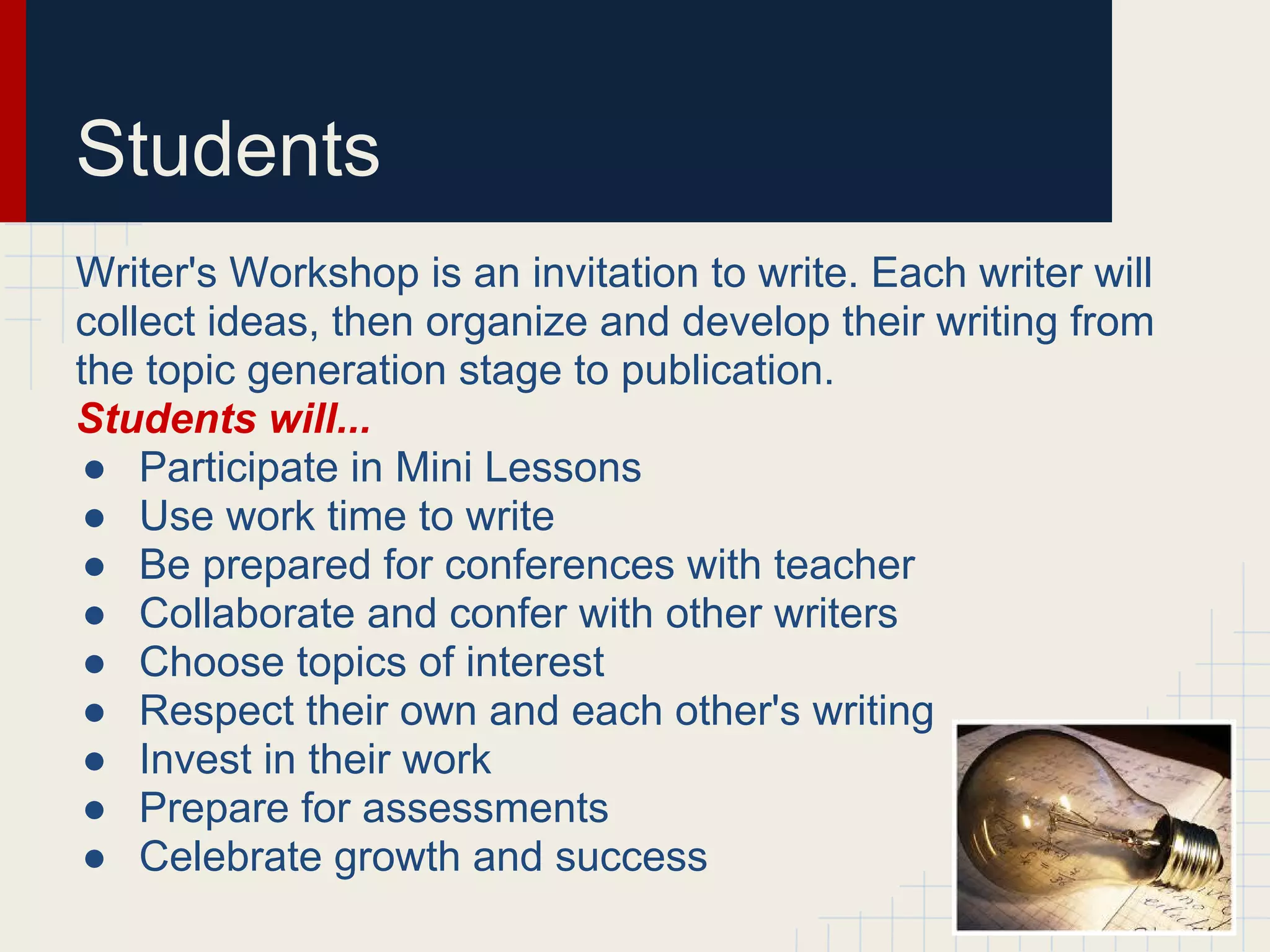 Writer's workshop presentation | PDF