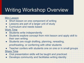 Writer's workshop presentation | PDF
