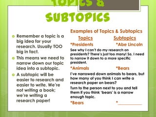 Introducing Research Writing to 3rd Graders, a K-5 Common Core Lesson ...