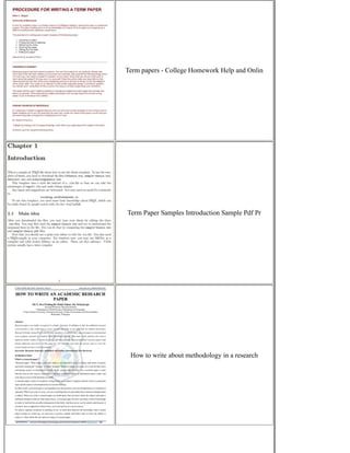 Write Term Paper | PDF | Homework and Study | Education