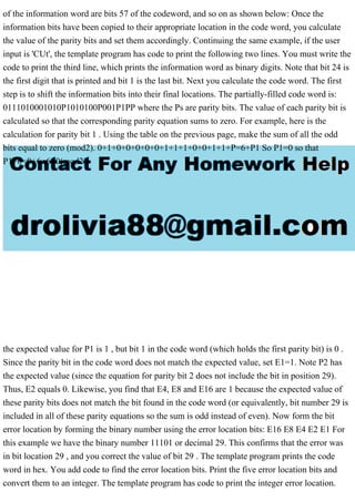 Write the code in C, here is the template providedThe input used .pdf