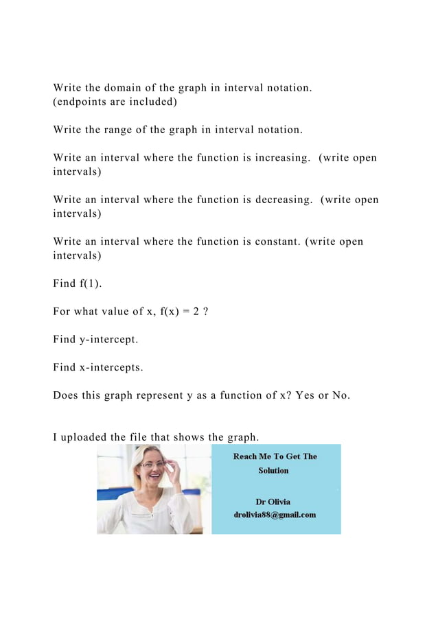 Write the domain of the graph in interval notation. (endpoints a | DOCX