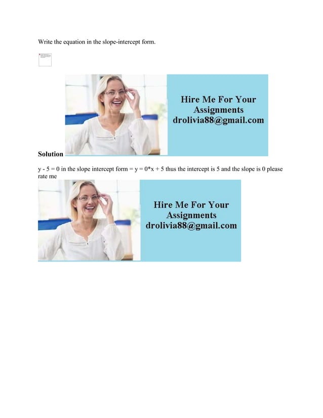 Write the equation in the slope-intercept form- Solution.docx | Physics | Science