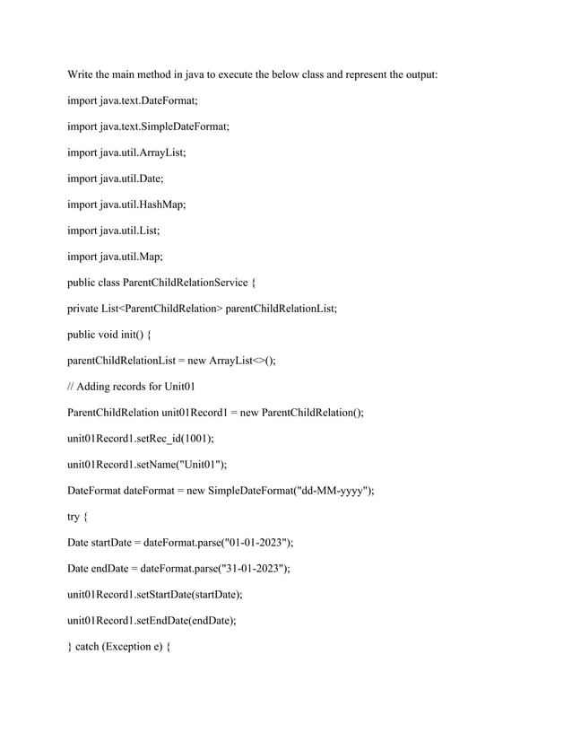 Write the main method in java to execute the below class and represen.pdf