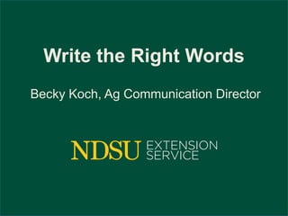 Write the Right Words | PPT