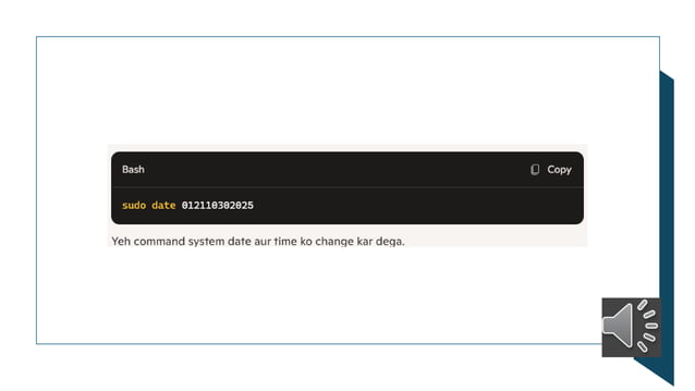 Write the steps to change the system date and time using Linux commands ...