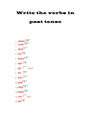 Write the verbs in past tense | DOC