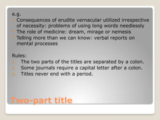 Write Title and Abstract in Scientific Academics | PPT