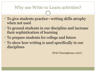 Write to Learn | PPT