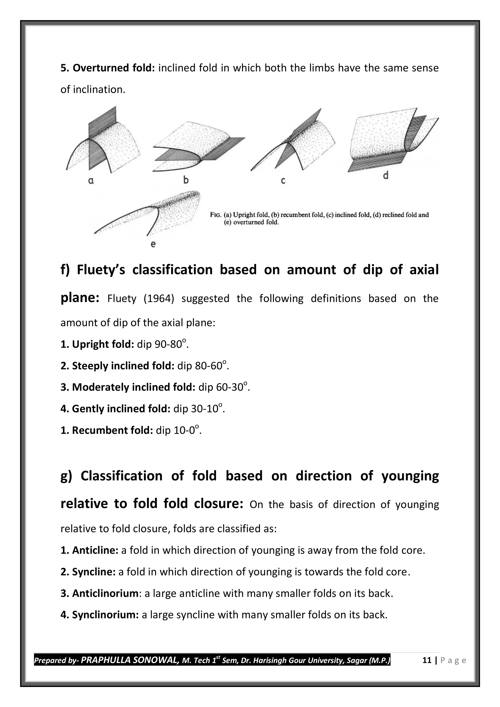 Fold, its element, classification & Mechanism | PDF
