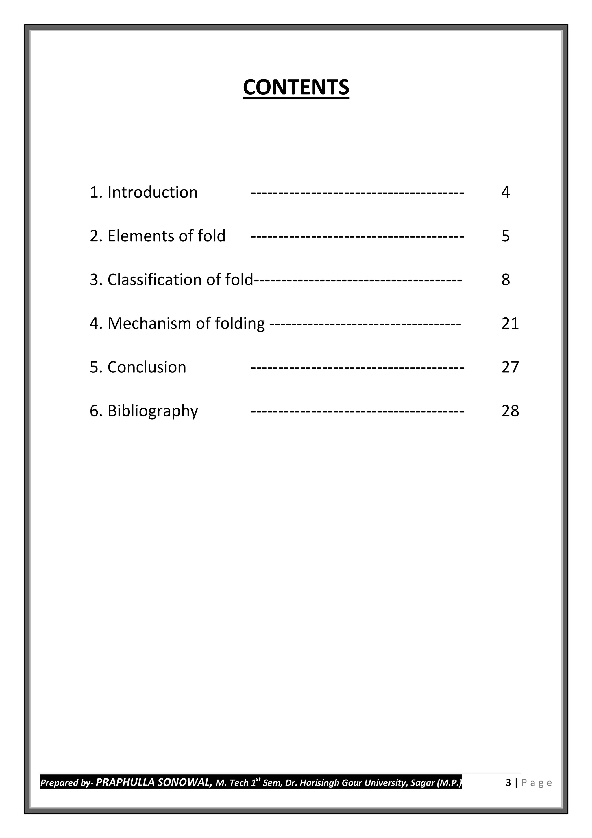 Fold, its element, classification & Mechanism | PDF
