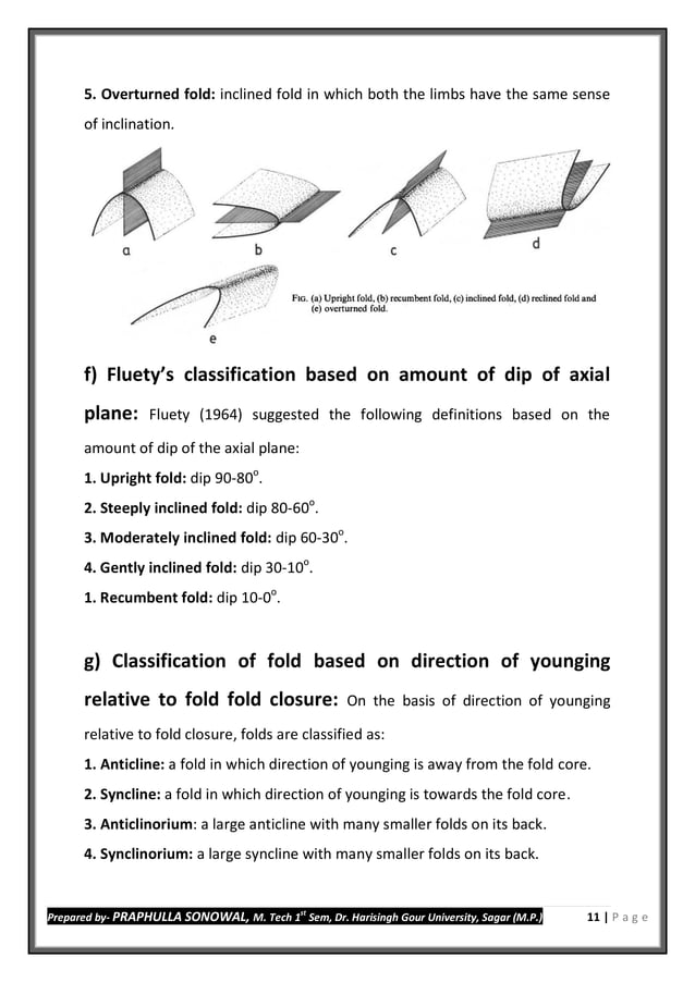 Fold, its element, classification & Mechanism | PDF | Geology | Science