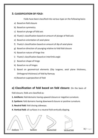 Fold, its element, classification & Mechanism | PDF
