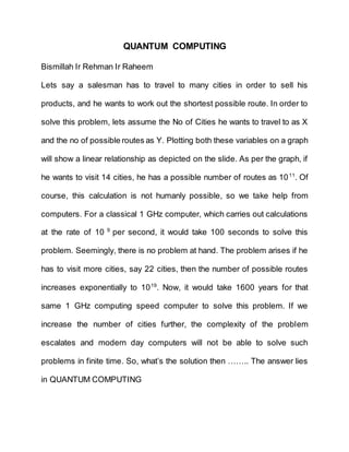 Write up QUANTUM COMPUTING.docx | Physics | Science