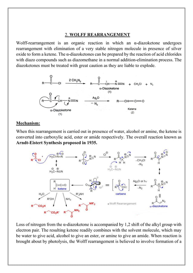 WRITE UP ON REARRANGEMENT REACTION PDF NOTES | PDF