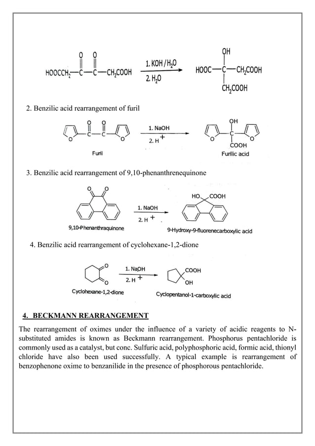 WRITE UP ON REARRANGEMENT REACTION PDF NOTES | PDF