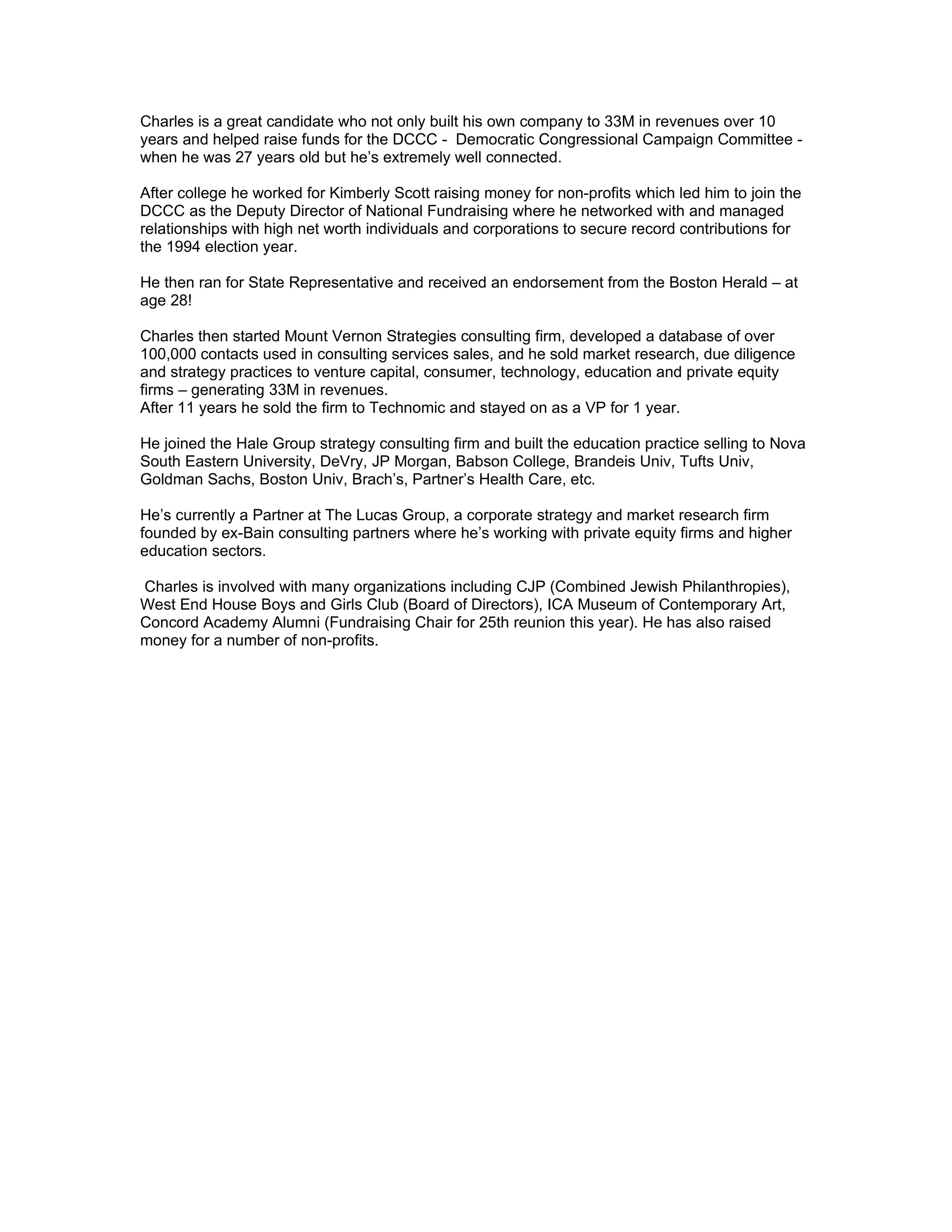 Write Up On Charles Collier May 2010 | DOC