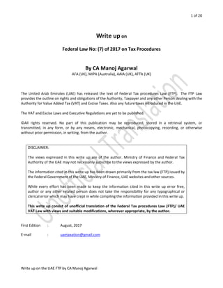 Writeup on uae tax procedures | PDF