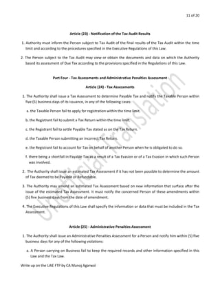 Writeup on uae tax procedures | PDF
