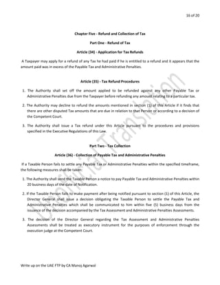 Writeup on uae tax procedures | PDF