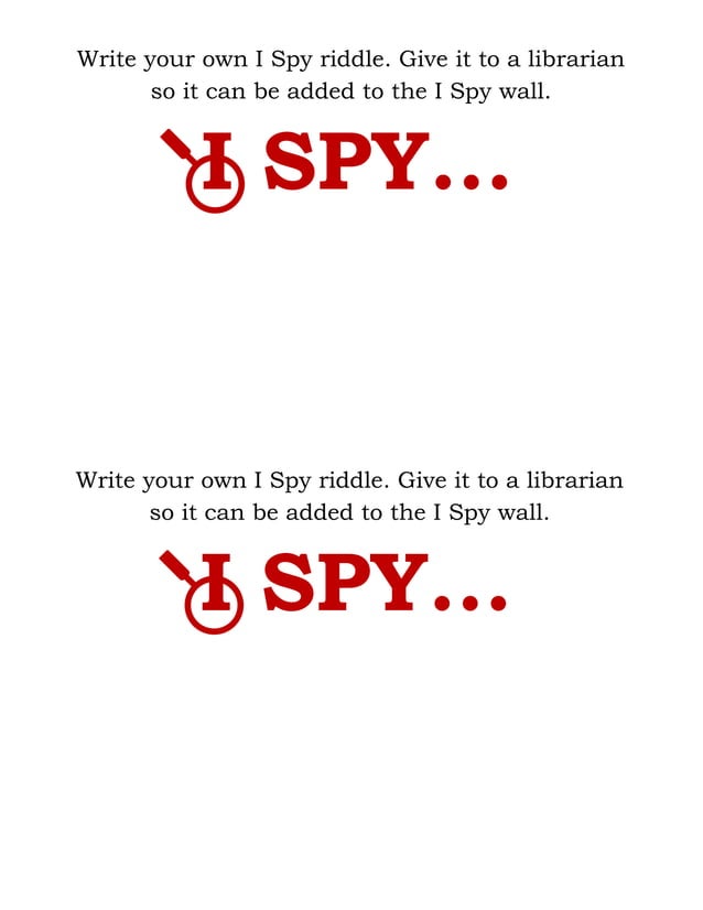 Write Your Own I Spy Riddles | PDF