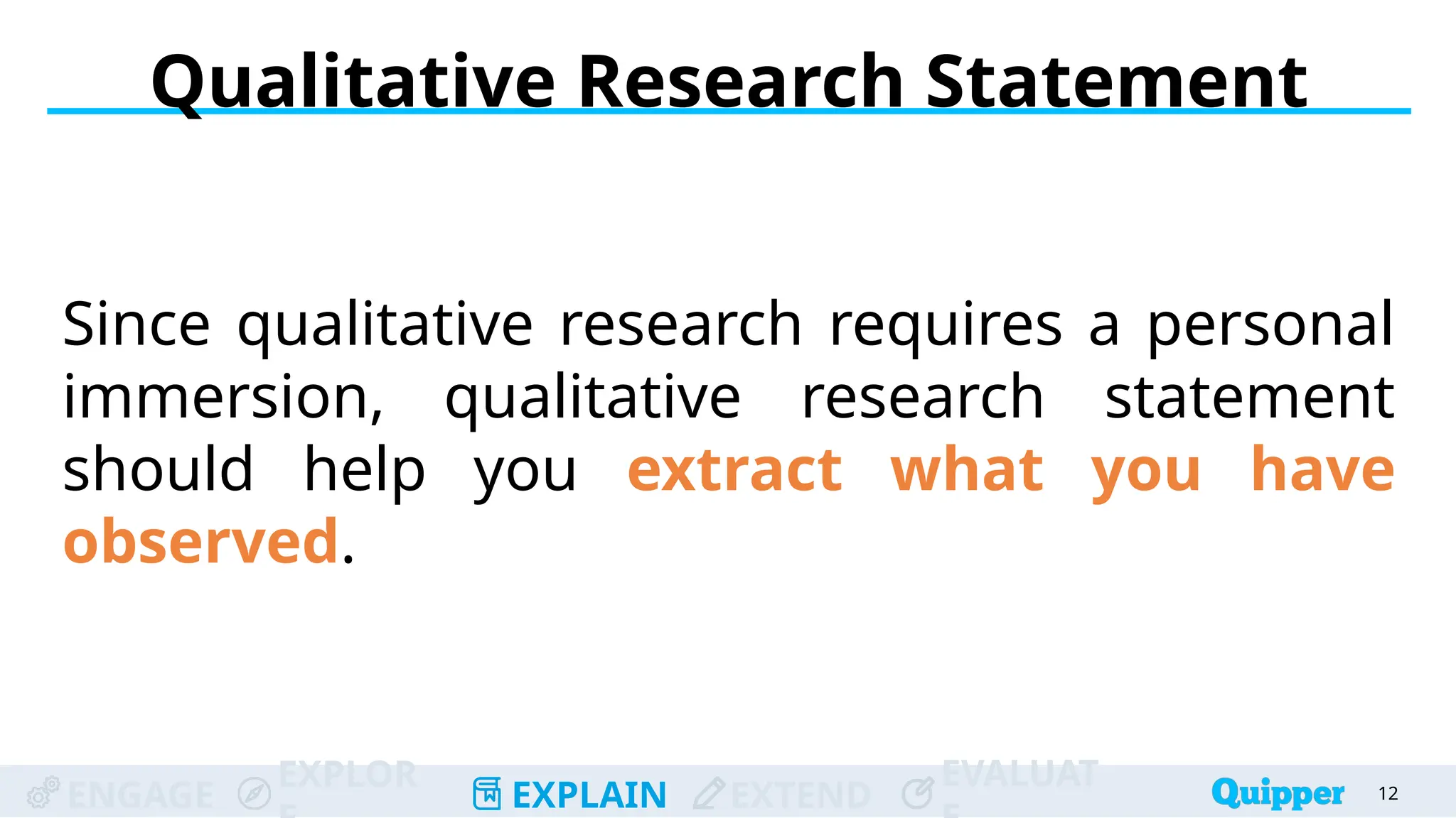 Writing research statement for qualitative research | PPTX