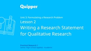 Writing research statement for qualitative research | PPTX