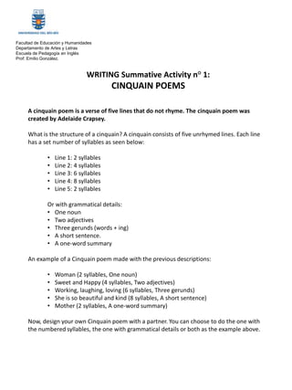 WRITING Activity | PPTX