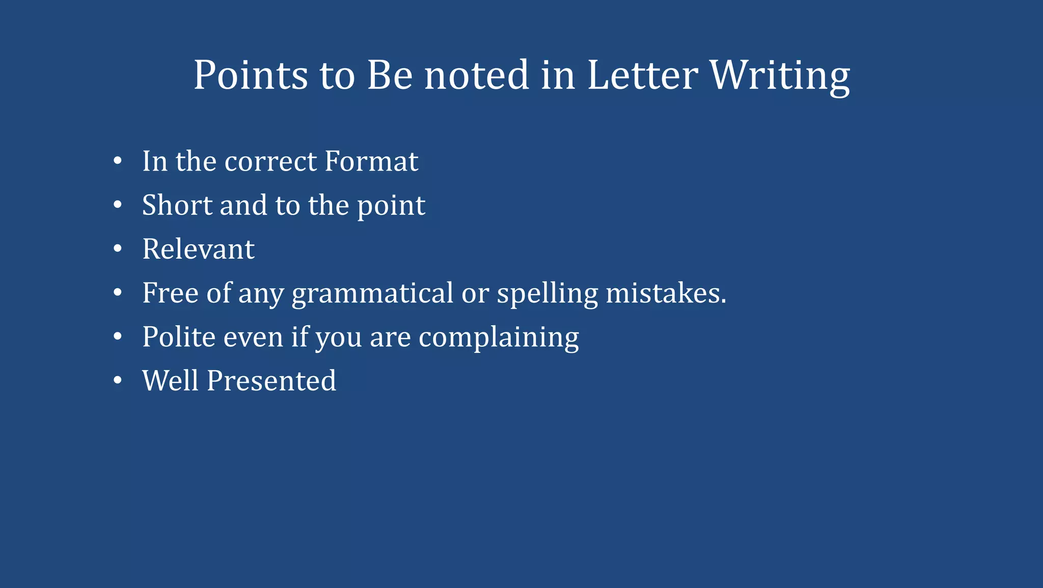 Writing - Letter Writing | PPTX