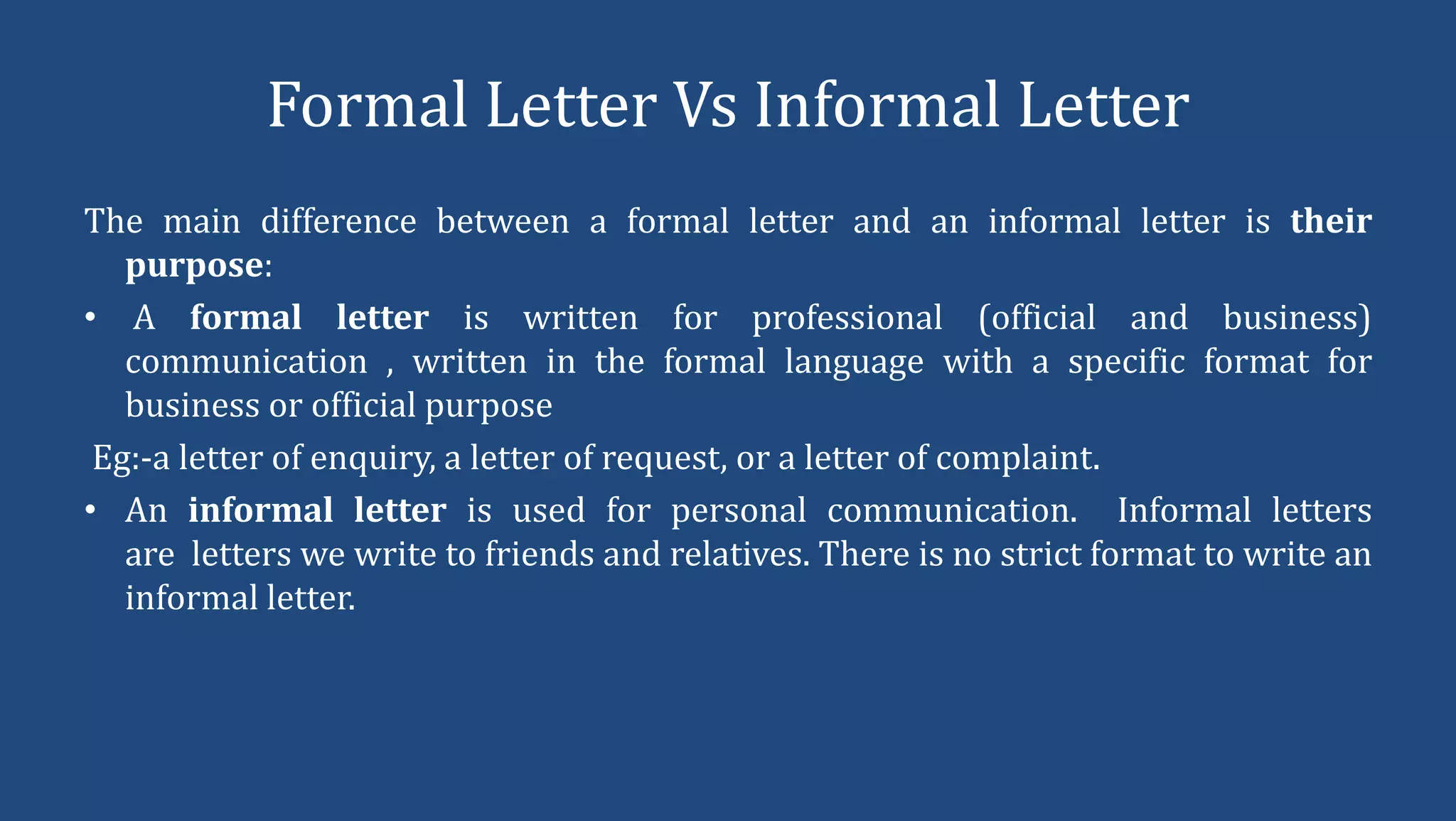 Writing - Letter Writing | PPTX