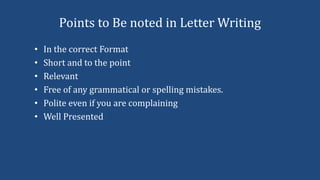 Writing - Letter Writing | PPTX