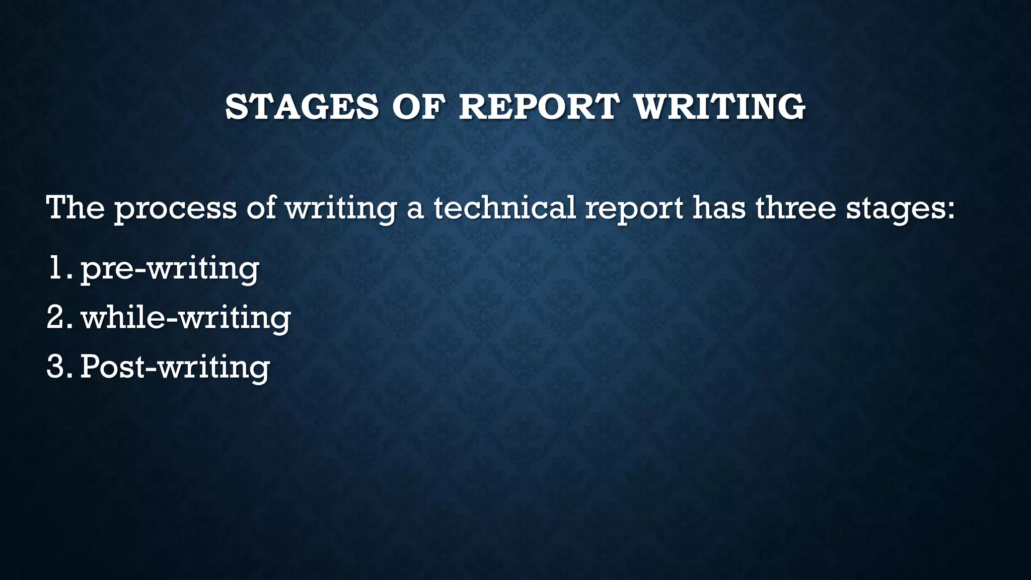 PLANNING STAGES OF WRITING A TECHNICAL REPORT | PDF