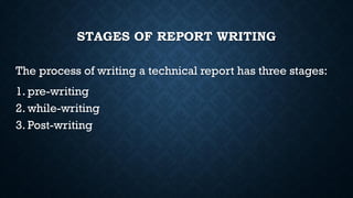 PLANNING STAGES OF WRITING A TECHNICAL REPORT | PDF