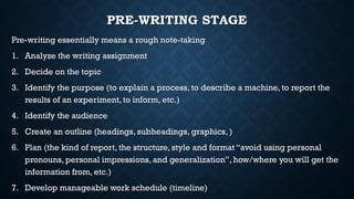 PLANNING STAGES OF WRITING A TECHNICAL REPORT | PDF | Technology ...