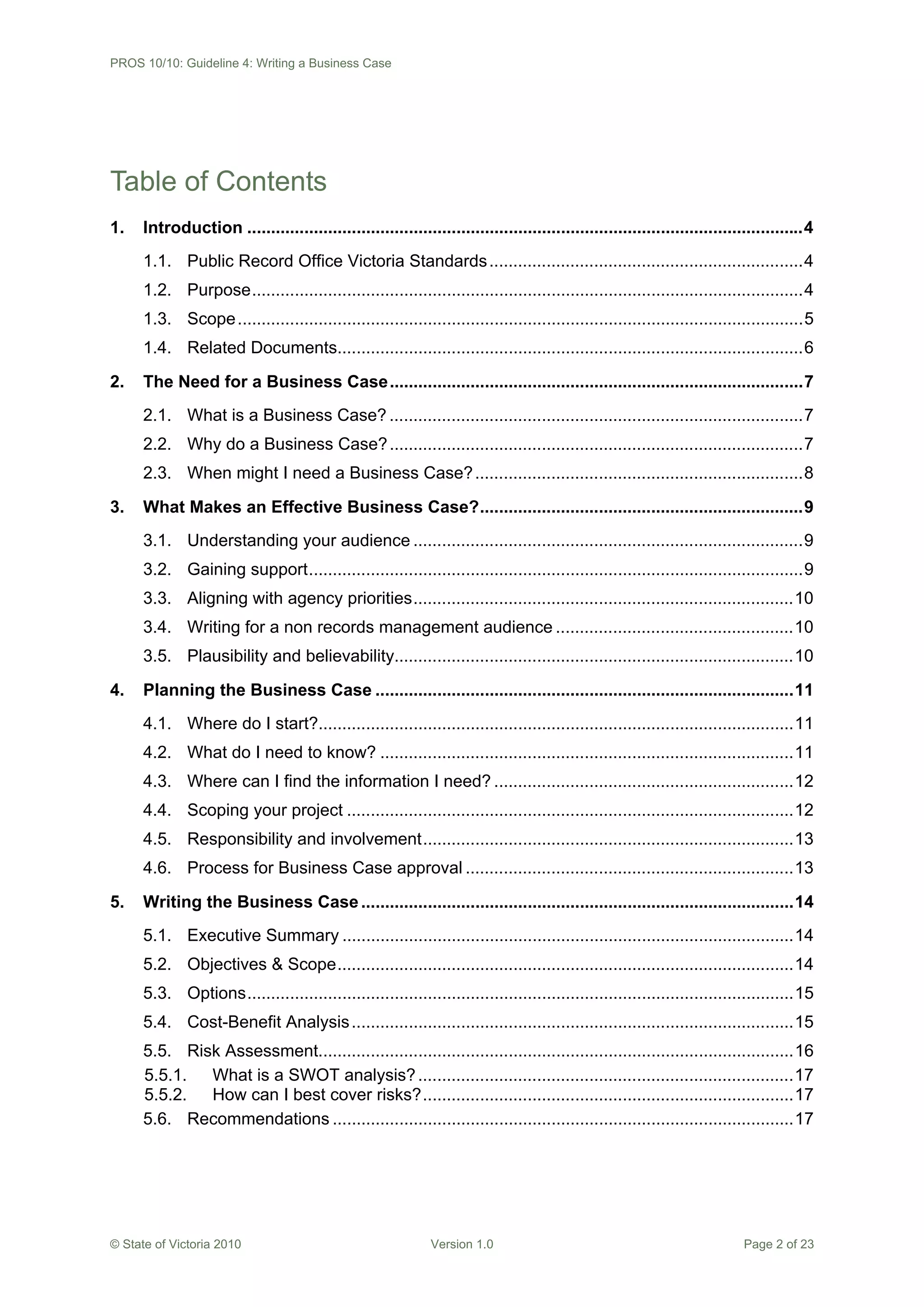 Writing a business case | PDF