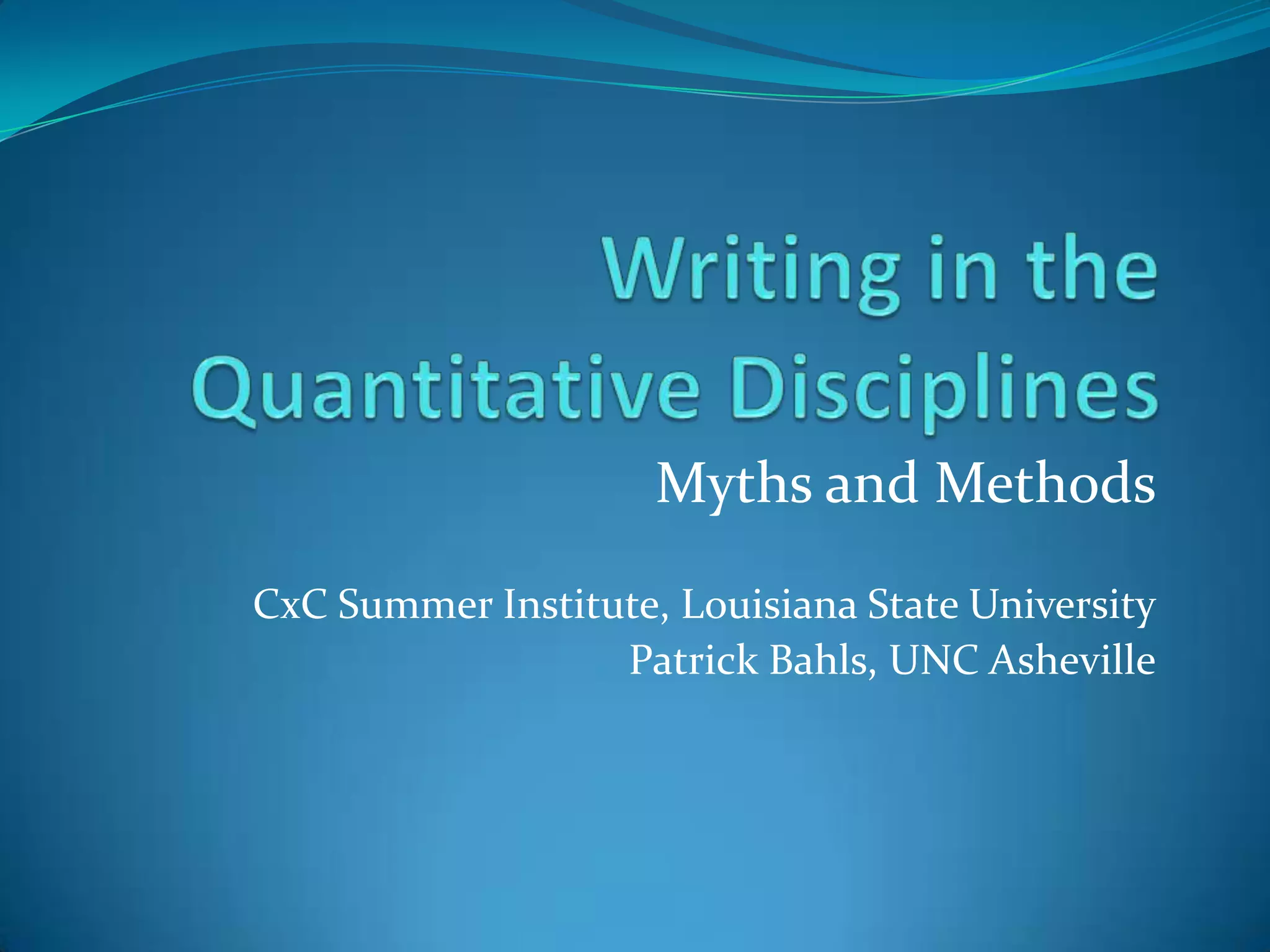 Writing in the Disciplines | PPTX