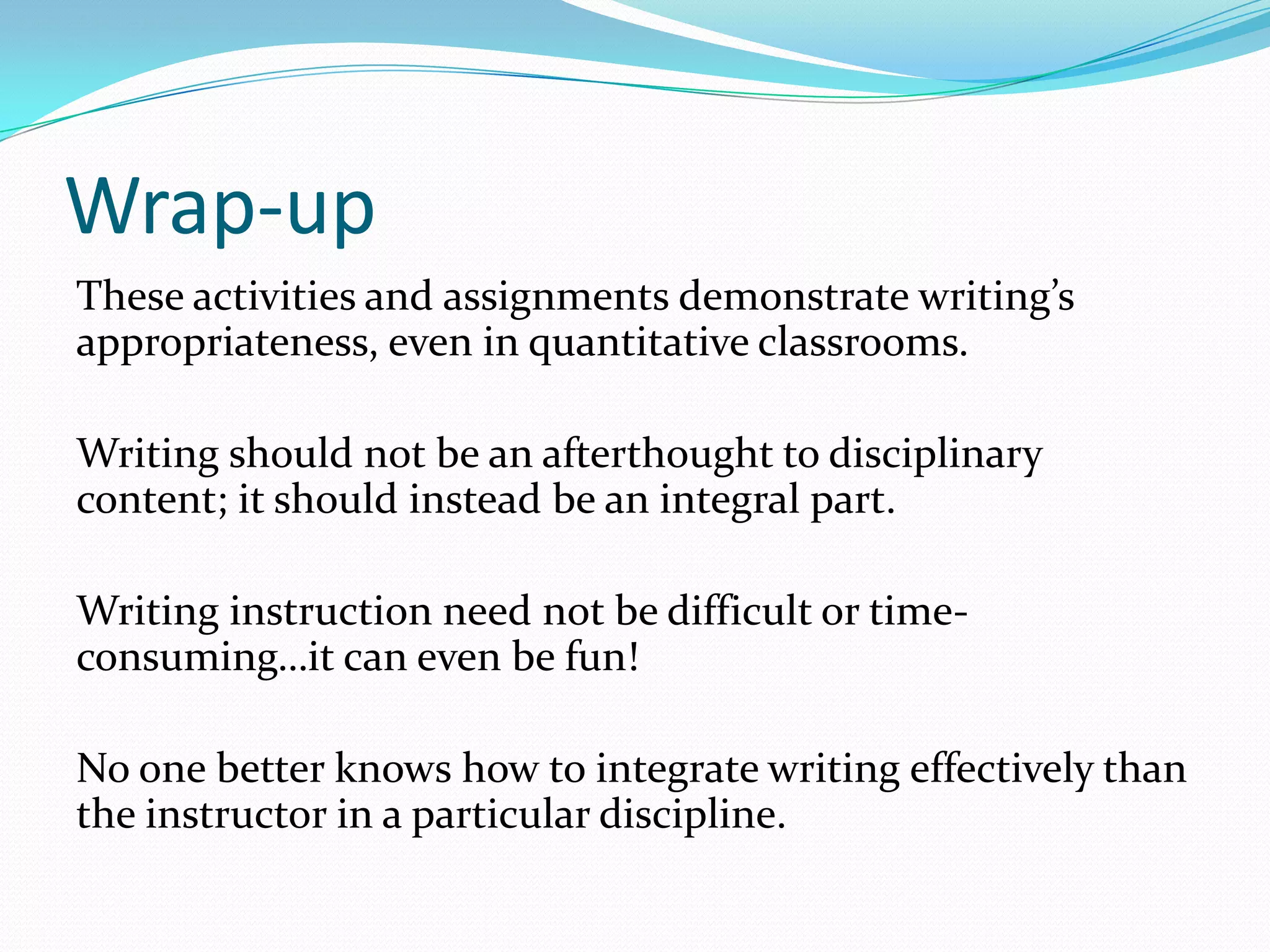 Writing in the Disciplines | PPTX