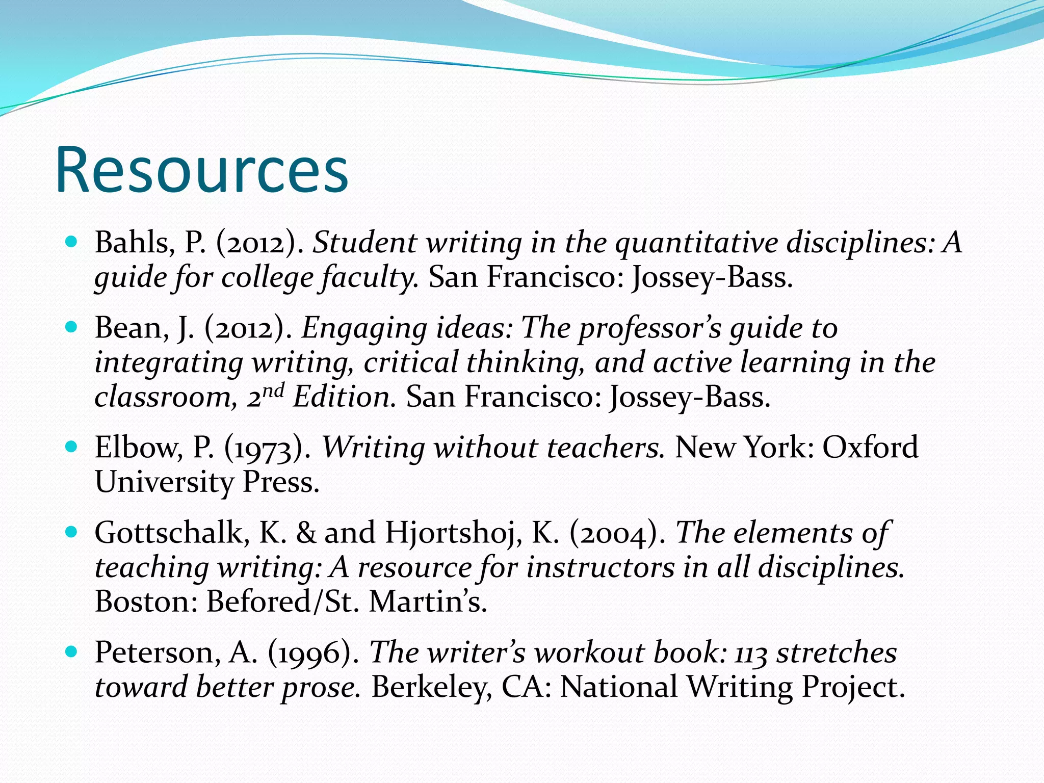 Writing in the Disciplines | PPTX