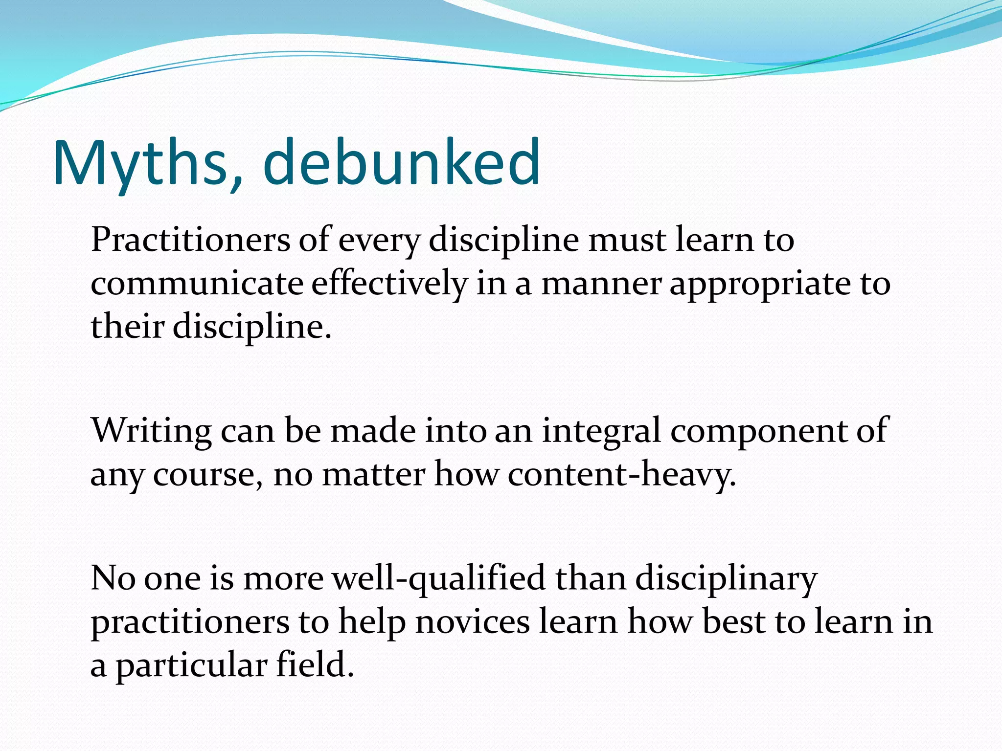 Writing in the Disciplines | PPTX