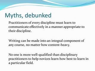 Writing in the Disciplines | PPTX