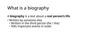 Writing (How to write a biography) first draft | PPTX