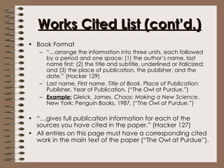 Writing A Bibliography | PPT