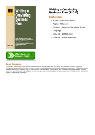 Writing a Convincing Business Plan [P.D.F] | PDF
