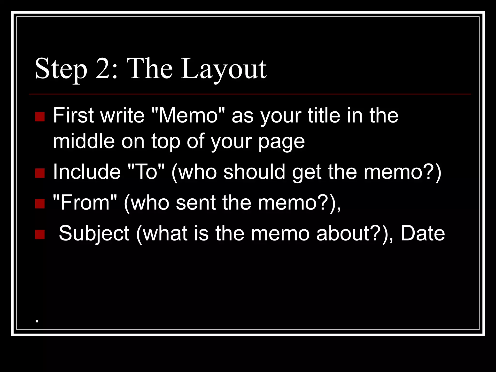 Writing a-memo in communication writing & skills | PPT