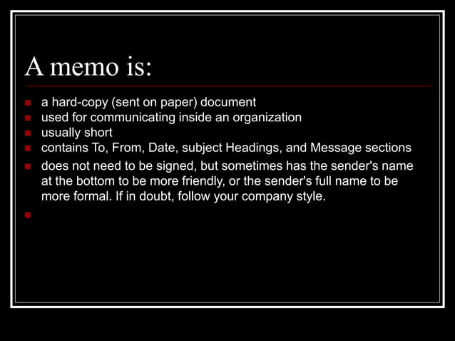 Writing a-memo in communication writing & skills | PPT