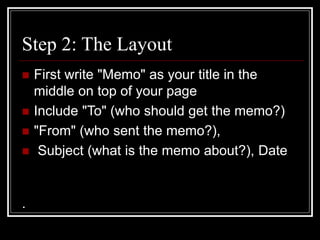 Writing a-memo in communication writing & skills | PPT